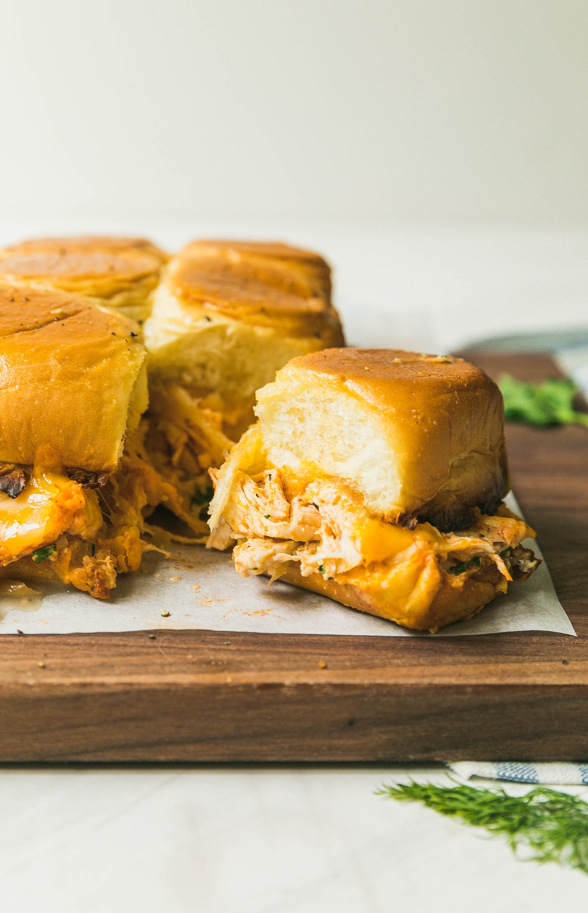Buffalo Chicken Pull-Apart Sandwiches - Never Not Hungry