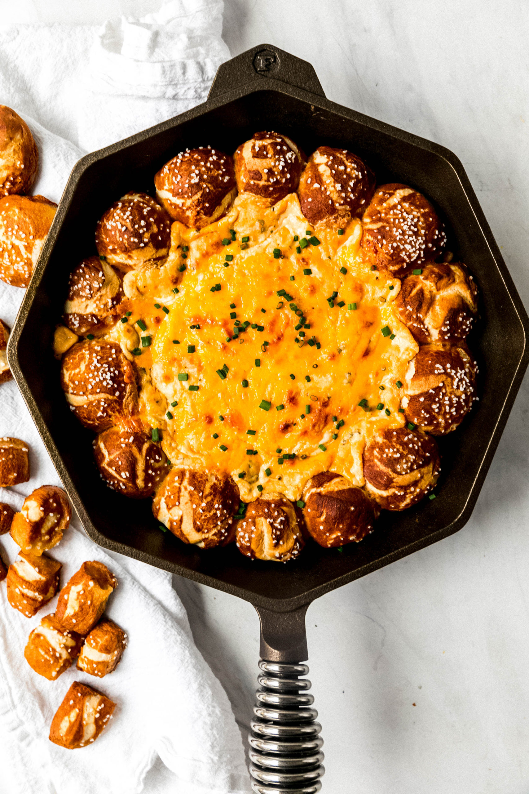 Beer Cheese Dip with Soft Pretzel Bites - Never Not Hungry