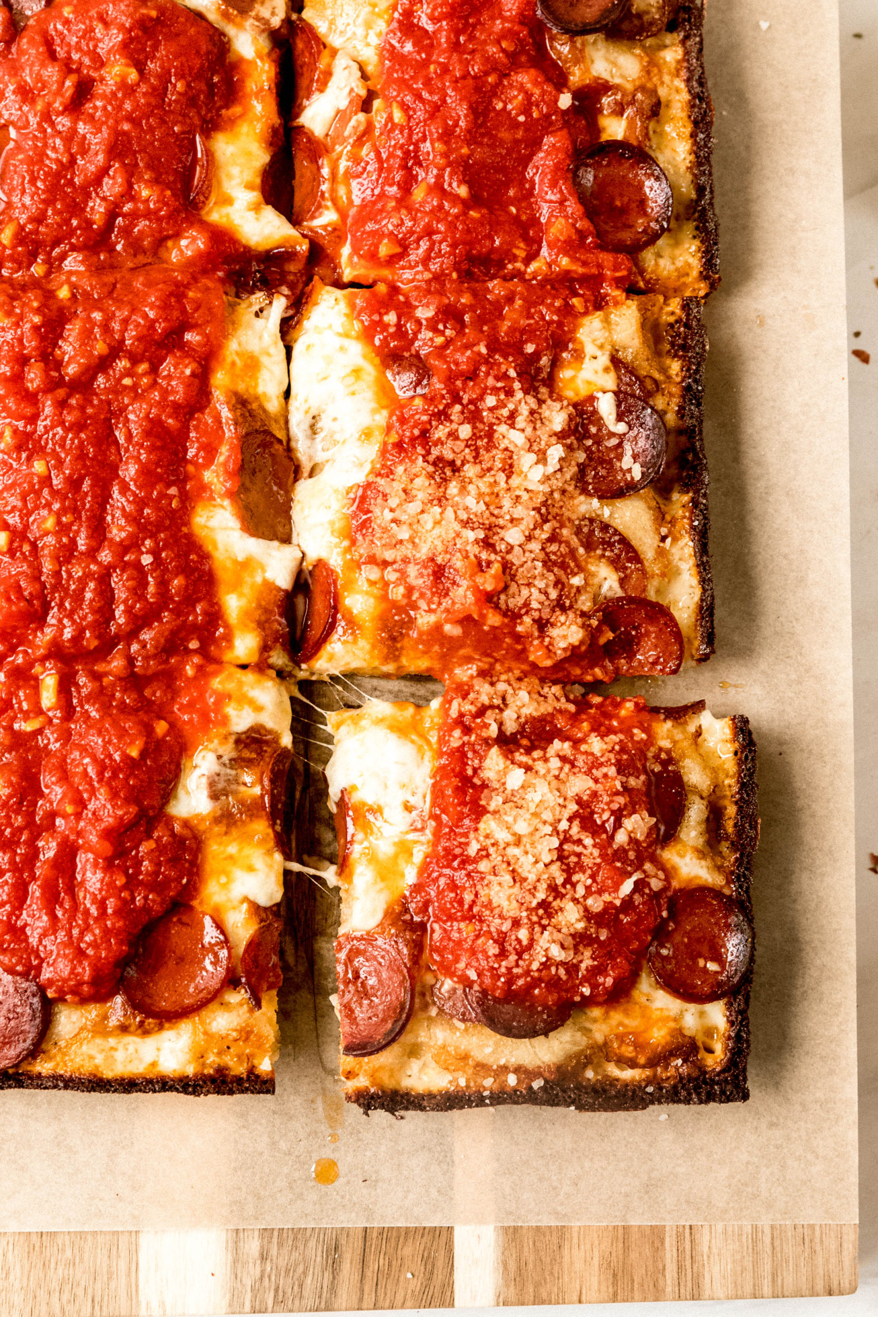 Detroit-Style Pepperoni Pizza - Never Not Hungry
